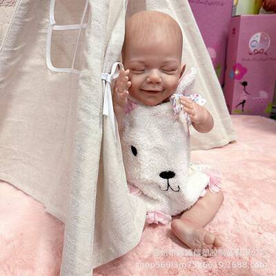 直销1洋7寸重家生娃XWC17006娃搪胶娃娃小四月April过家具儿童玩