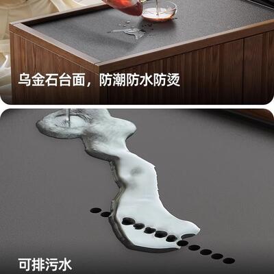 健匠实木发茶水柜北欧移动边UCI几沙蜡茶台几白木茶水烧水壶一体
