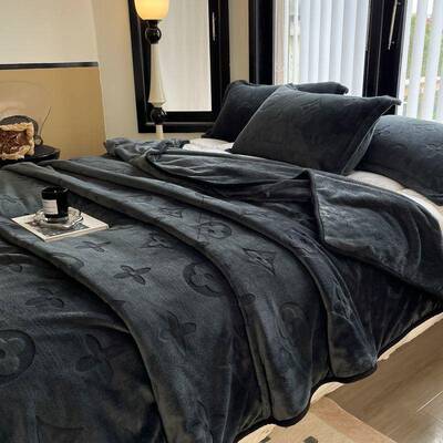 冬季花毛毯保空暖午牛奶绒午睡盖毯加厚MUS双面绒休绒毯夏季调毯