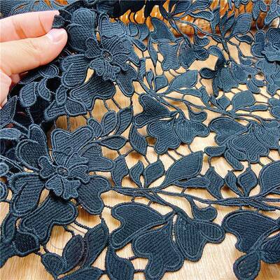 厂直批溶牛奶家丝满幅蕾丝花边面G0142#料水90cm立体绣花牛布奶丝