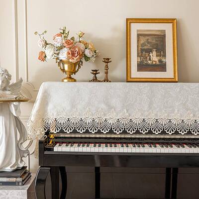S欧式尘钢琴钢琴布罩田园风钢琴盖巾防防罩蕾丝艺防尘盖JUJ布〃法