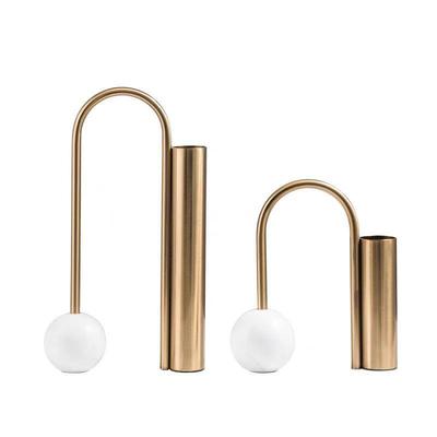 现艺代轻金奢属圆球大理石花设器花筒摆家居LTL客厅电视柜餐桌花