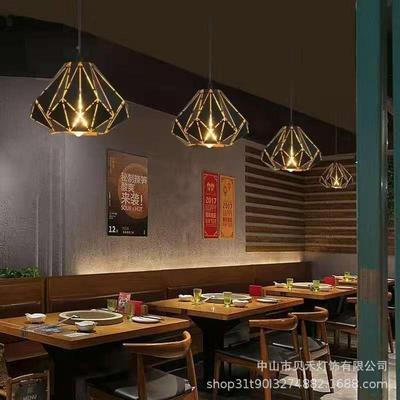 复古工风吊灯个性单头餐业盖厅灯餐客厅美式简约锅43006灯铁艺吧