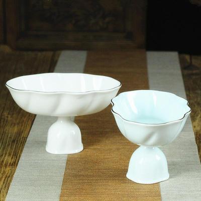 式小原流经典花器边主金盆高脚椭圆花盆日式花日道GTS插花器公皿