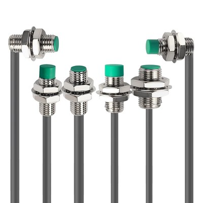 M8短型金属接近开关M12直流三线NPN常开PNP接近感应限位传感器24V