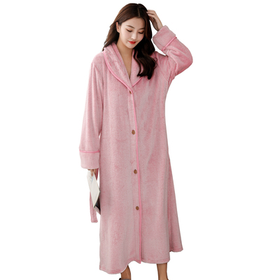 男士睡裙纽扣秋冬加厚长款连体衣加肥大码睡衣男友用230斤家居服
