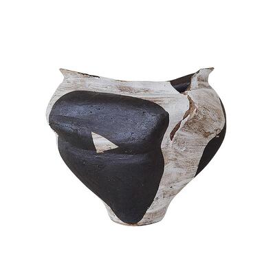 侘寂风禅意墨染艺术器中式新空间纯手工花茶陶瓷摆件花瓶民宿古典