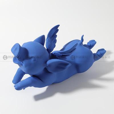 飞现代简树脂小雕猪塑摆件家TD5267居软装饰品酒店样板间客厅桌约