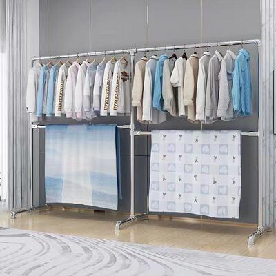 服晾简易加厚镀锌钢管拆装展示架阳台卧室落地衣服架可卸单杆GMD