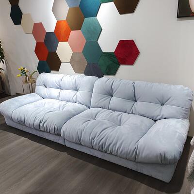 bax红t17021er云沙朵发奶风直排沙发小户型摩图玛莎油磨砂布网沙