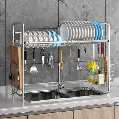 不锈钢水碗架沥架厨房物架水水池置放碗碟2层架碗筷无品牌/收纳架