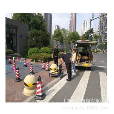 手推车小型折叠式路障石石球搬运车物业小区YVN路障球搬运车