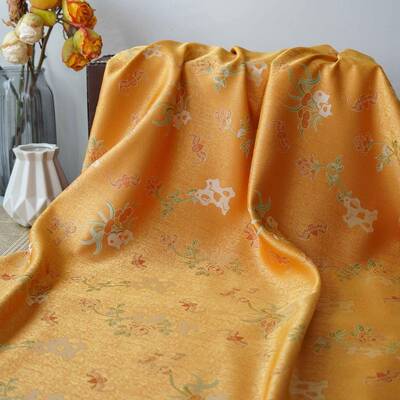 提国风旗LH4557-1袍织姜布黄礼服花面料新中式盘扣衫色唐装料