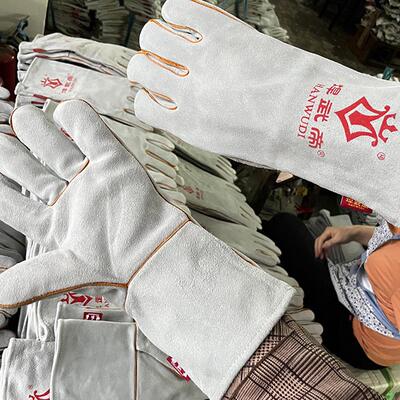 焊武帝厂家直销牛皮防火线电焊手套焊工专用隔热耐磨柔软劳保防护