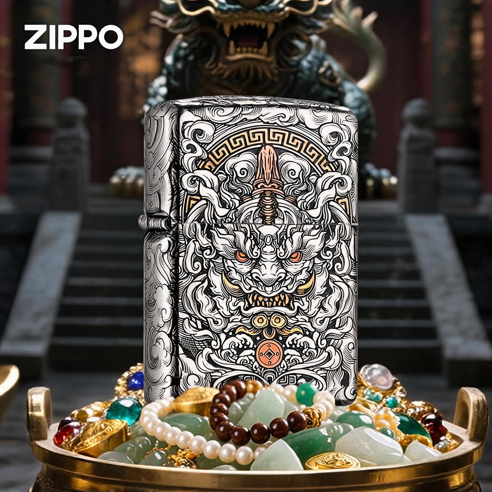 Zippo防风煤油打火机官方正品招财进宝生日纪念日礼物送男朋友