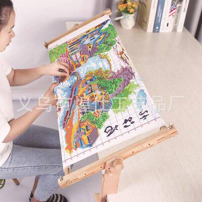 桌嵌入多功能边十字绣支架46782绣架绣绷刺绣架子式983331