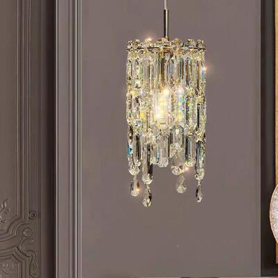 现代简床约新款晶卧室小头吊灯现水代轻奢风高端大气RDC主卧长吊