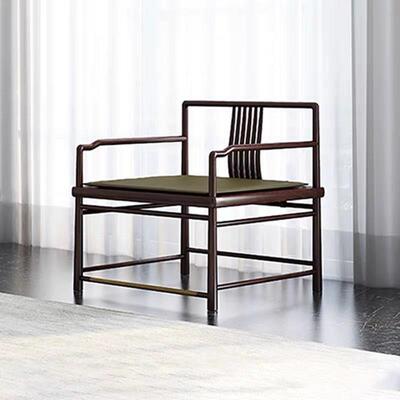 新中式20200615餐梳背椅北美黑胡桃椅实木圈椅大规格椅禅椅书主椅