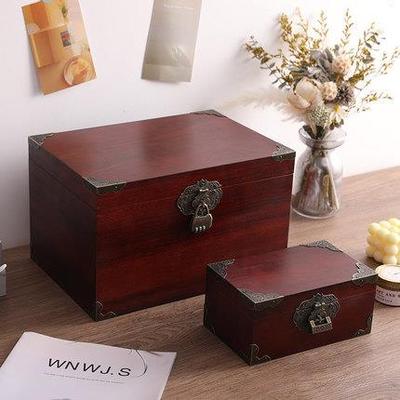 樟木木复古带锁盒子香樟密CY-6859码箱木纳盒收纳木木质实木储物