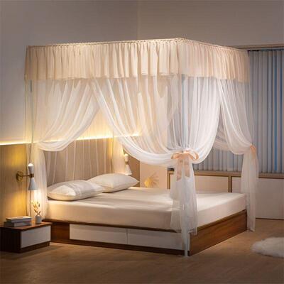 公主风蚊帐铁cp#34168艺烤漆密支架三开.门落地式帐纱家用18米1.