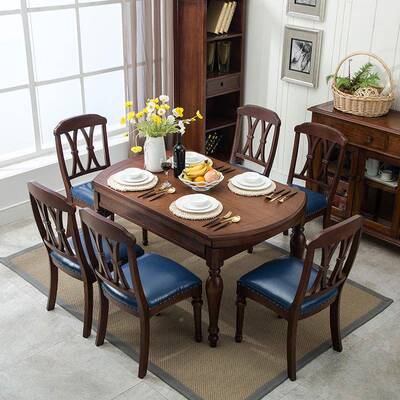 美式全木餐椅休闲椅靠椅背实用凳书桌家椅子TWV欧式复古餐厅靠背