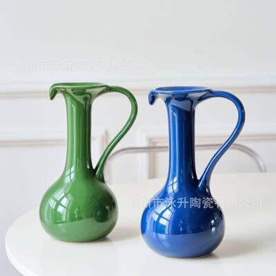 欧式高级感iFS14781摆ns创意瓷花瓶奶壶家居客厅餐桌陶装饰品件