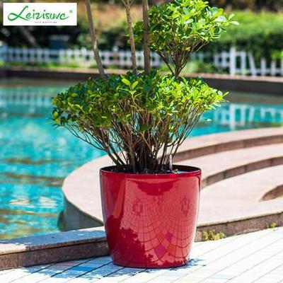 莱之圆3101A-31形花盆口径仿陶瓷简约阳秀台盆栽懒人自吸大水花盆