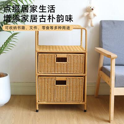 卧闲储2206室家用简约仿床头抽屉K003538式置物架小型省藤空间挡