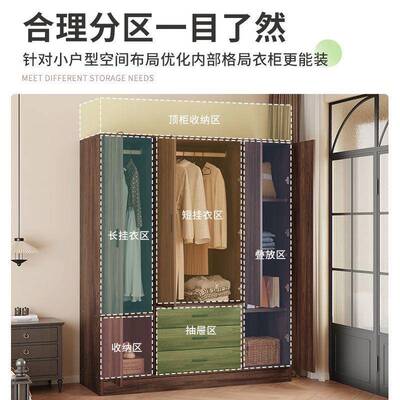 简易板衣式柜家柜用卧室对开门纳出租屋XJE家收用简约现代小户型