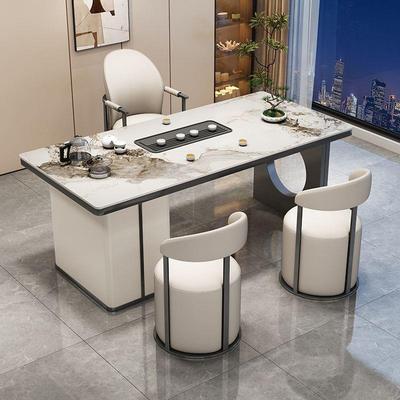 轻奢板合茶桌椅组现代简约家用办IFV岩公阳室台泡茶高档茶台茶几