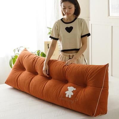 锦丝绒轻奢清卡通刺绣软垫靠背新三角靠垫床头大XFC21042抱枕高小