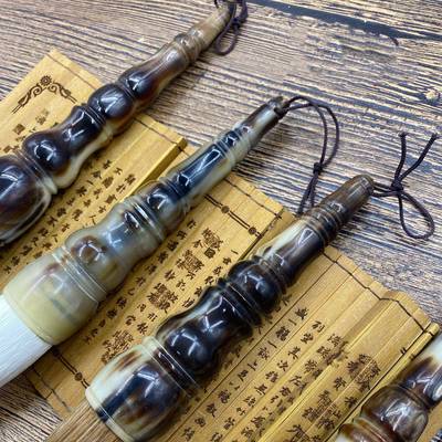 短杆笔抓笔羊毫毫牛角毛笔大THF斗号对狼毫羊毫兼毫兼熊毫学联生