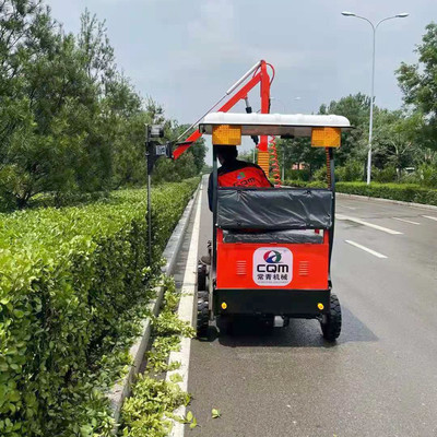 四轮锂电绿篱修剪机绿化带路边绿植修剪剪枝电动驾驶式绿篱修剪车