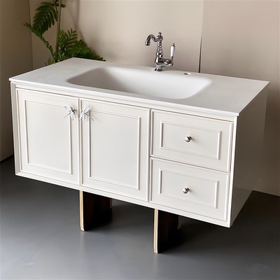 轻法式浴室柜组合陶瓷一体盆橡木卫浴柜可丽耐洗漱台洗脸盆柜定制