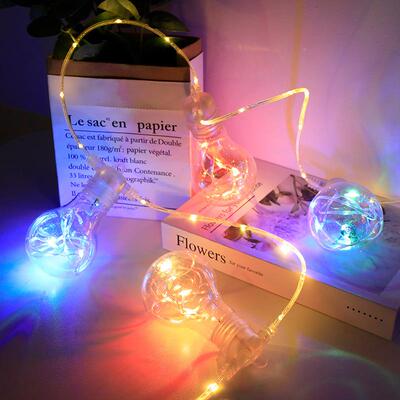 太阳能庭UOR院户外l泡ed球泡灯串管子球灯氛露营围小圆球灯串