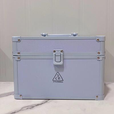 3CE银粉双层化妆箱 粉色款化妆品收纳盒 三熹玉品牌设计