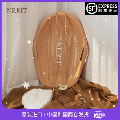 韩国设计师款滑雪板儿童单板加厚耐磨滑草板滑沙雪橇板雪爬犁可拉