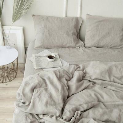 笠0179床上用品纯亚麻法件国新品纯色日系套枕套床单床被款四套多