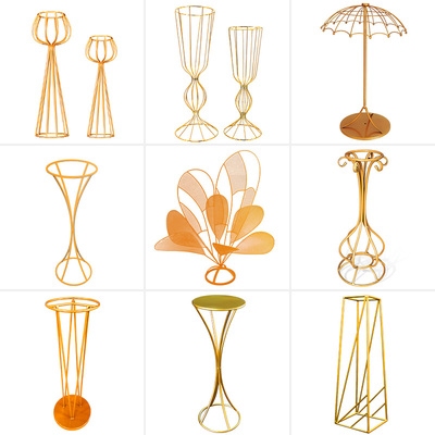 百界新款婚庆道具铁艺桌花花器架子婚礼t台装饰路引布置摆件迎宾