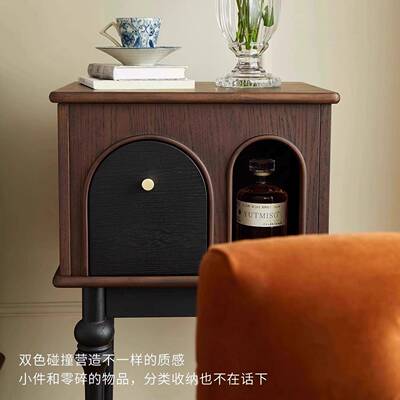 中古实木14820床头柜小型户卧高室脚实木抽屉储物柜风子床边收纳