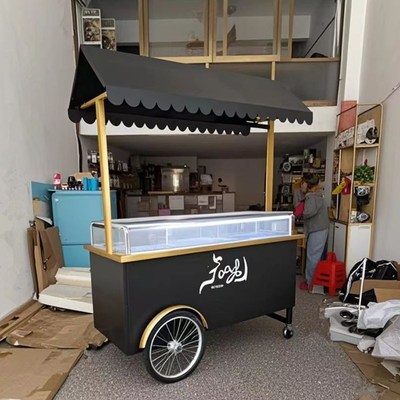 花车摆摊小推车地摊位售卖车户外夜市促销展示架流动餐车冰激凌