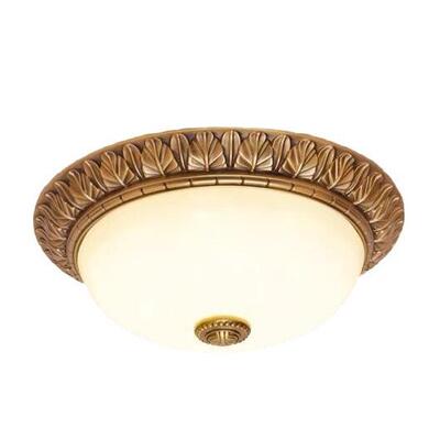 美式复全铜古吸顶L灯ED式圆形卧室灯61563简约欧阳台过道书房灯具