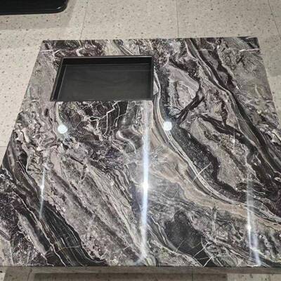 茶家用SOX客厅大理石几轻奢悬浮感茶桌式约简办公室理意石方形茶