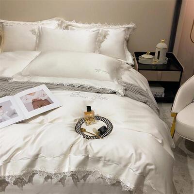 四A6L出口意大利蕾丝花边12F766S7MS0支匹马长绒棉贡缎件套滑裸丝