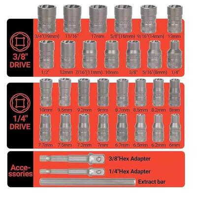 厂套32件套断头螺丝取器破IRT损螺母拆断丝出残缺螺丝工具组合装