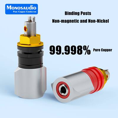 Monosaudio 发烧纯紫铜镀金镀铑香蕉头接线短柱音响功放音箱香蕉