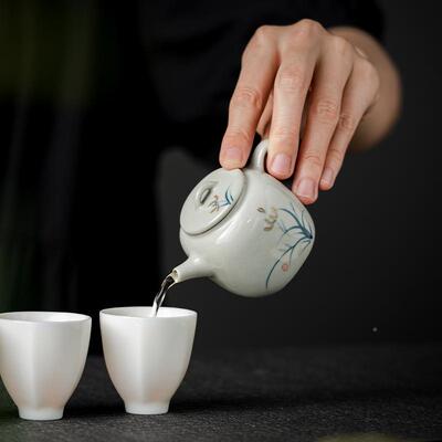 壶德陶23882瓷泡茶白瓷四方化小容