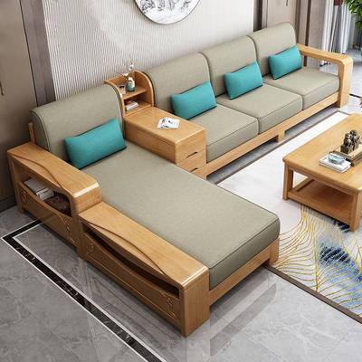 储中式小实木沙发组合代客厅家用现民宿户型95157经济型物家具工