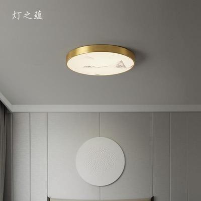 新中式卧过室吸灯全铜房266间现玄代简约大气入户走廊关阳台顶道