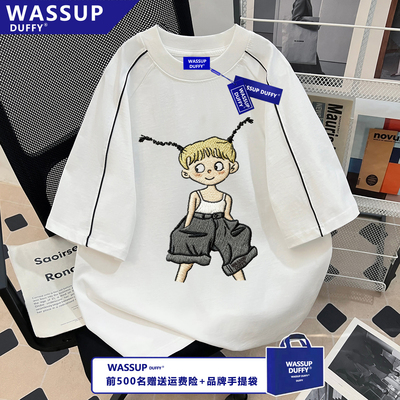 WASSUP短袖纯棉T恤夏季男女半袖